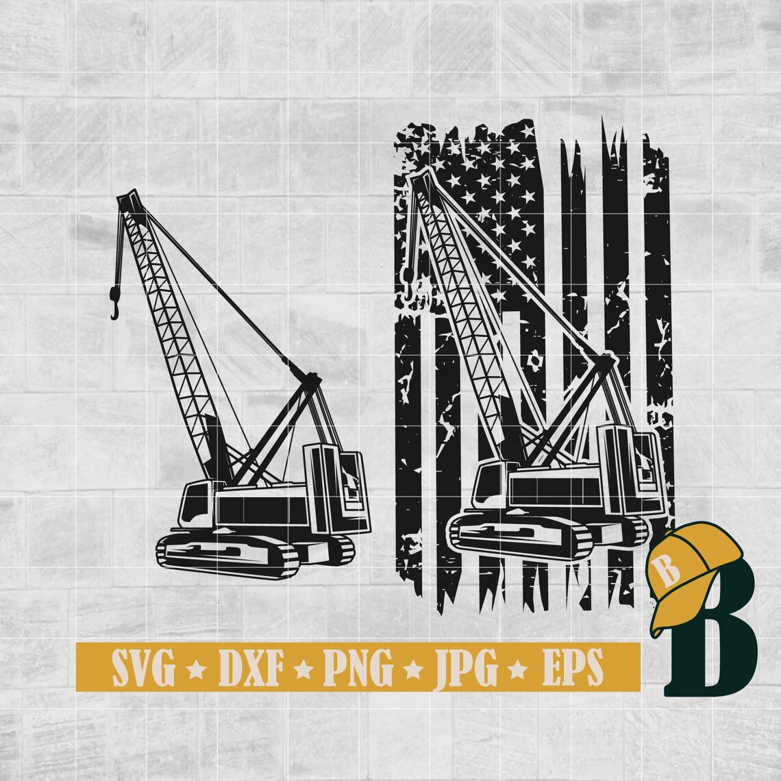 US Crane Svg Heavy Equipment Svg Crane Svg Crane Clipart - Etsy