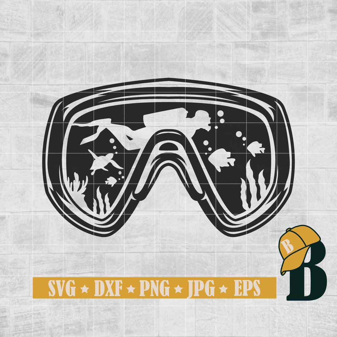 Scuba Diver Mask SVG, Freediving SVG, Diving SVG, Dive Underwater Ocean ...