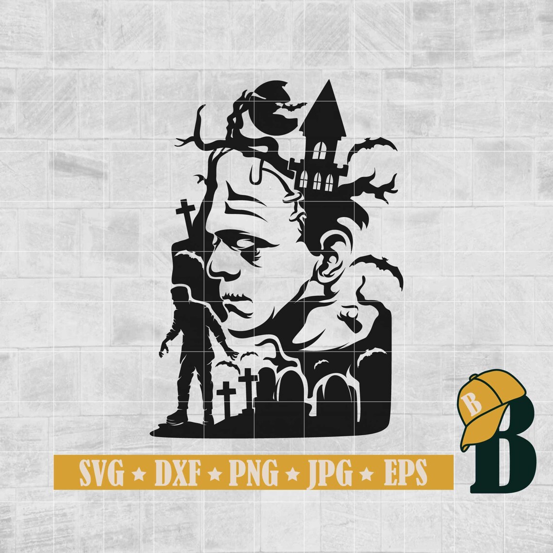 Frank Scene Svg Png Scary Graveyard Svg Halloween Scene Svg - Etsy