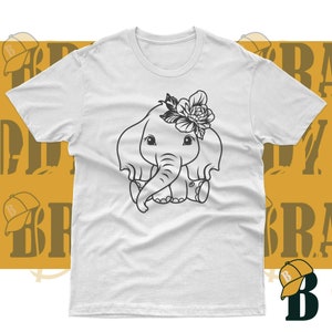 Cute Baby Elephant Svg Png, Floral Elephant Svg, Baby Elephant Svg ...