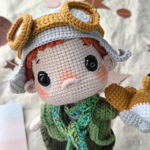 Сrochet Amigurumi Pattern Doll Pilot Aviator With Airplane PDF English ...