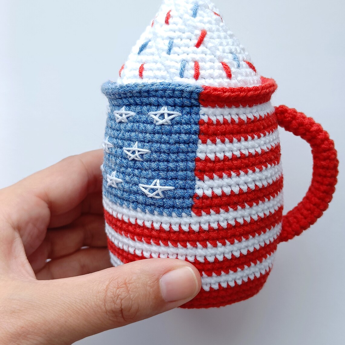 Independence Day Crochet Amigurumi Pattern: 5-in-1 Doll, Mugs, Donut ...