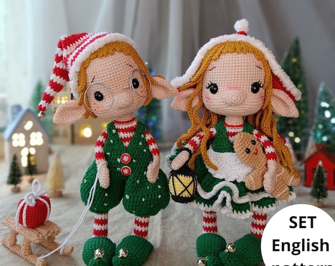Robert Stanley Christmas Elf Poseable Doll Shelf Sitter Green Gold ...