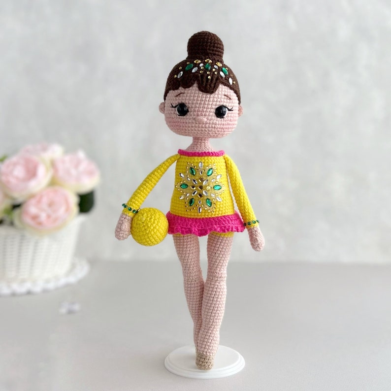 Gymnast Amigurumi Doll Crochet Pattern: Toy With Ball (PDF Pattern) - Etsy