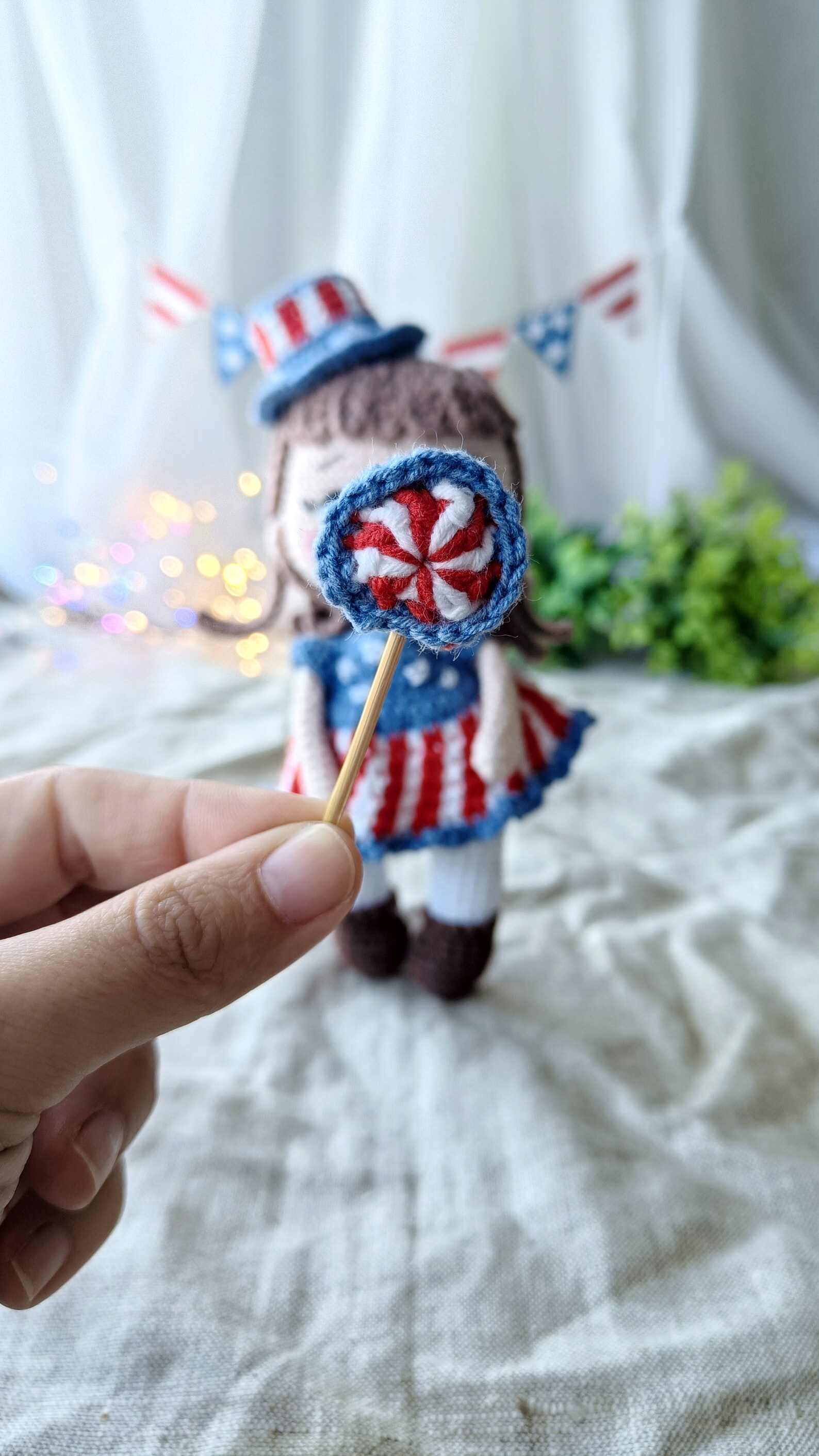 Independence Day Crochet Amigurumi Pattern: 5-in-1 Doll, Mugs, Donut ...