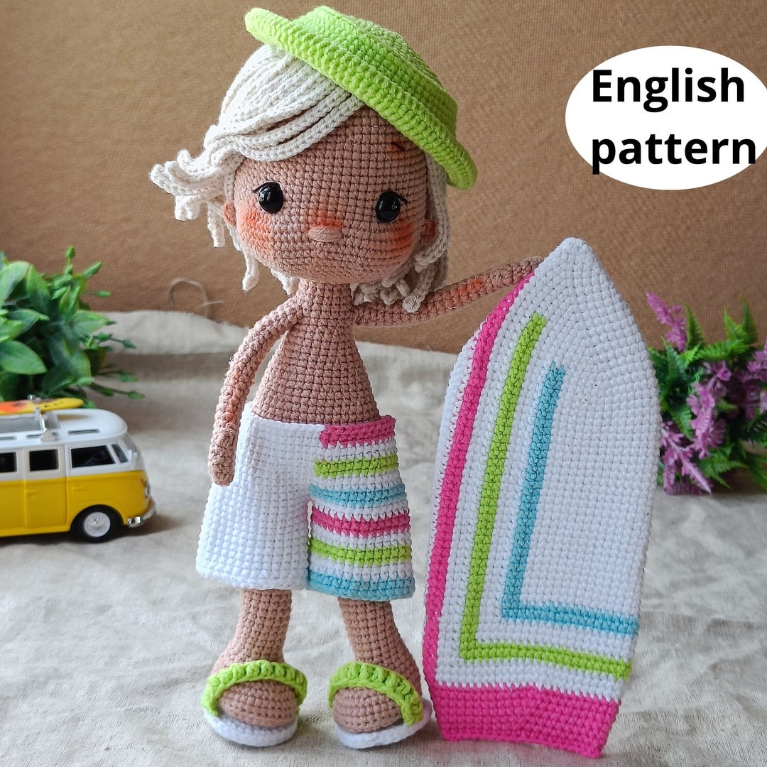 Crochet Surf Boy Doll Amigurumi Pattern (PDF) - Etsy UK