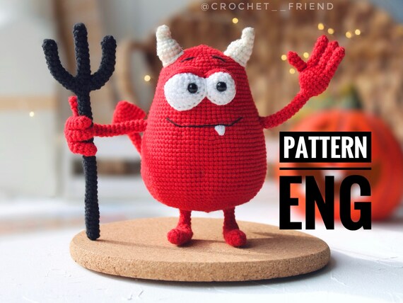 Halloween Crochet Amigurumi Pattern Devil PDF English - Etsy