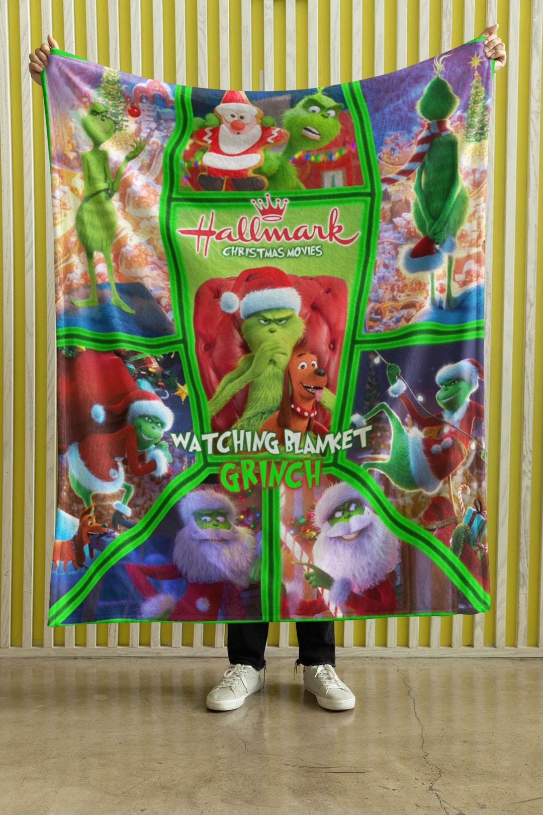 Hallmark Movie Watching Blanket, Grinch Blanket, Grinch Christmas ...