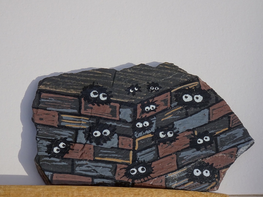 Japanese Anime Soot Sprites in the Corner Slate Drawing - Etsy