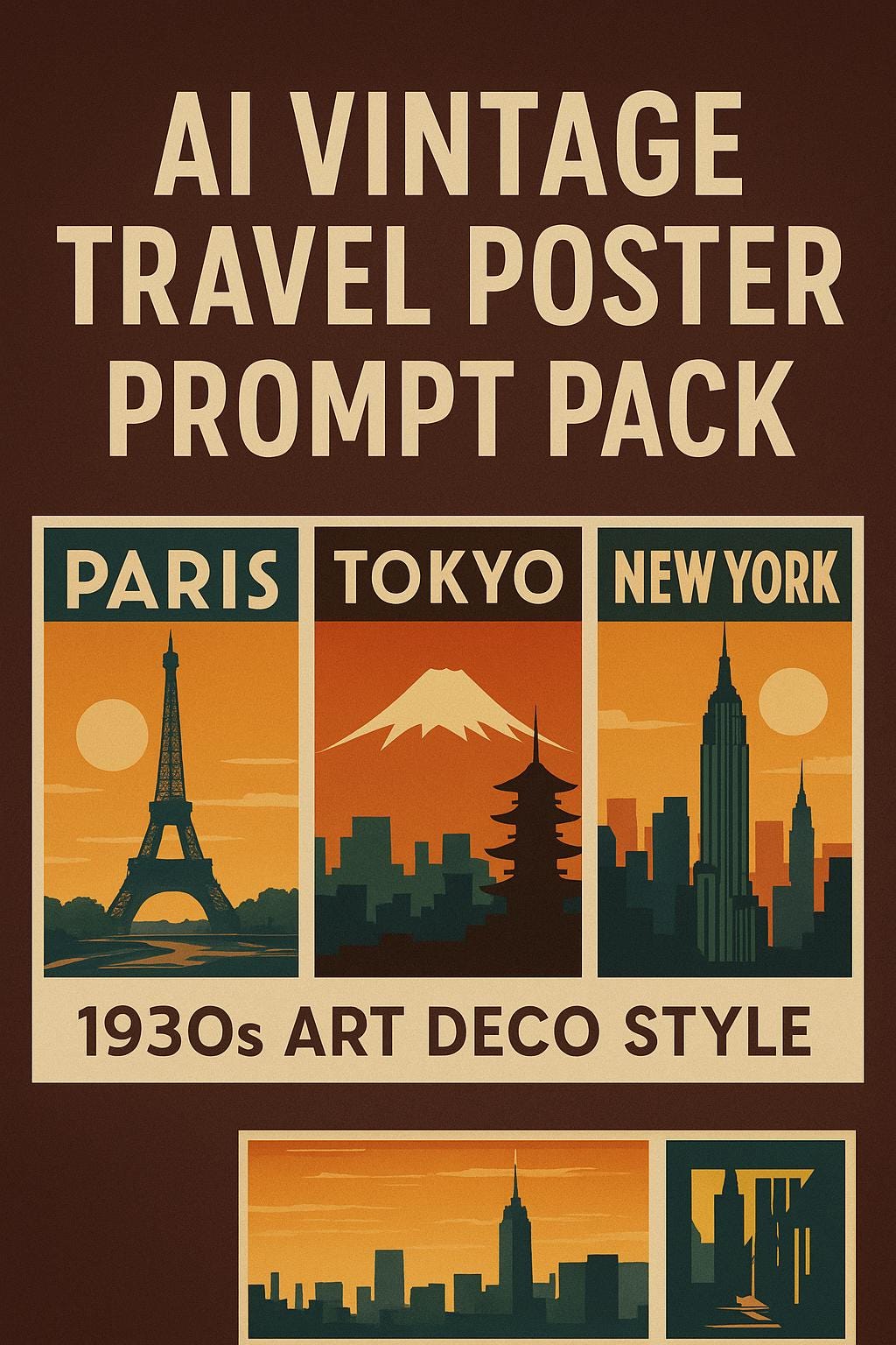 AI Art Deco Travel Poster Prompt Pack: 1930s Style - Midjourney ...