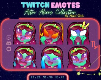 Emotes ARIES Astro Zodiac Alien Pack - Twitch Stream - Discord ...