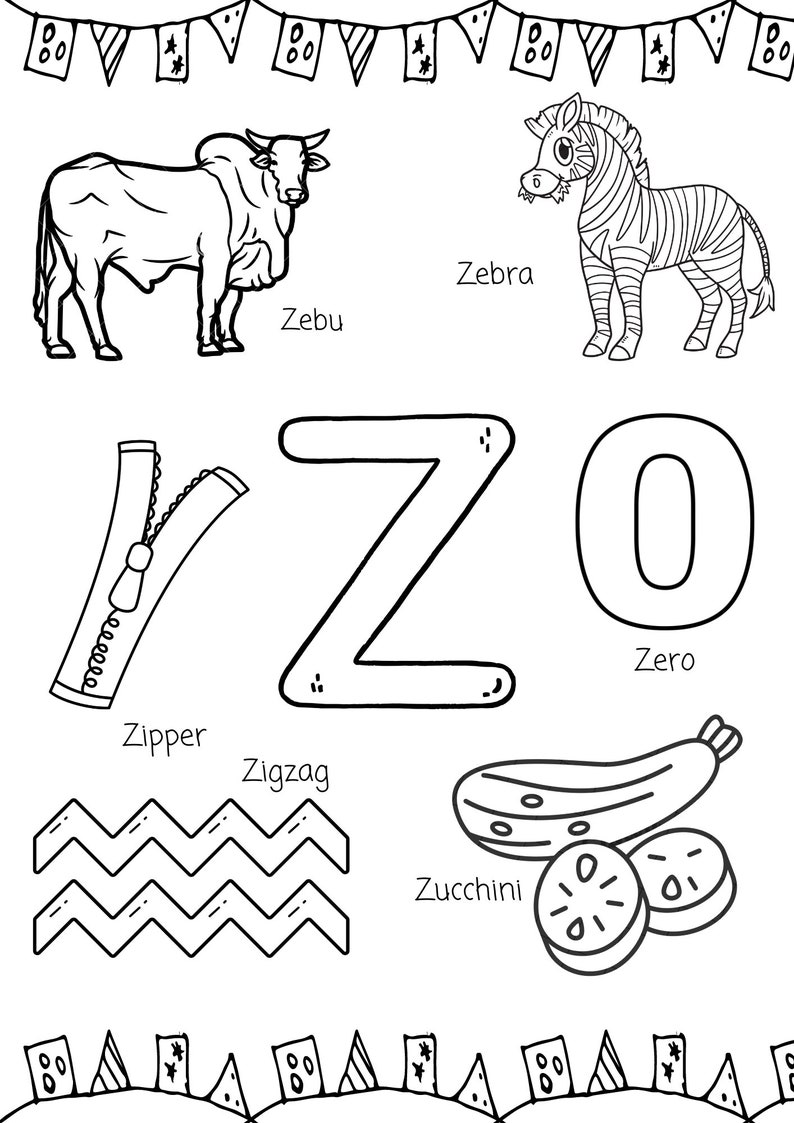 Alphabet Coloring Pages - Etsy