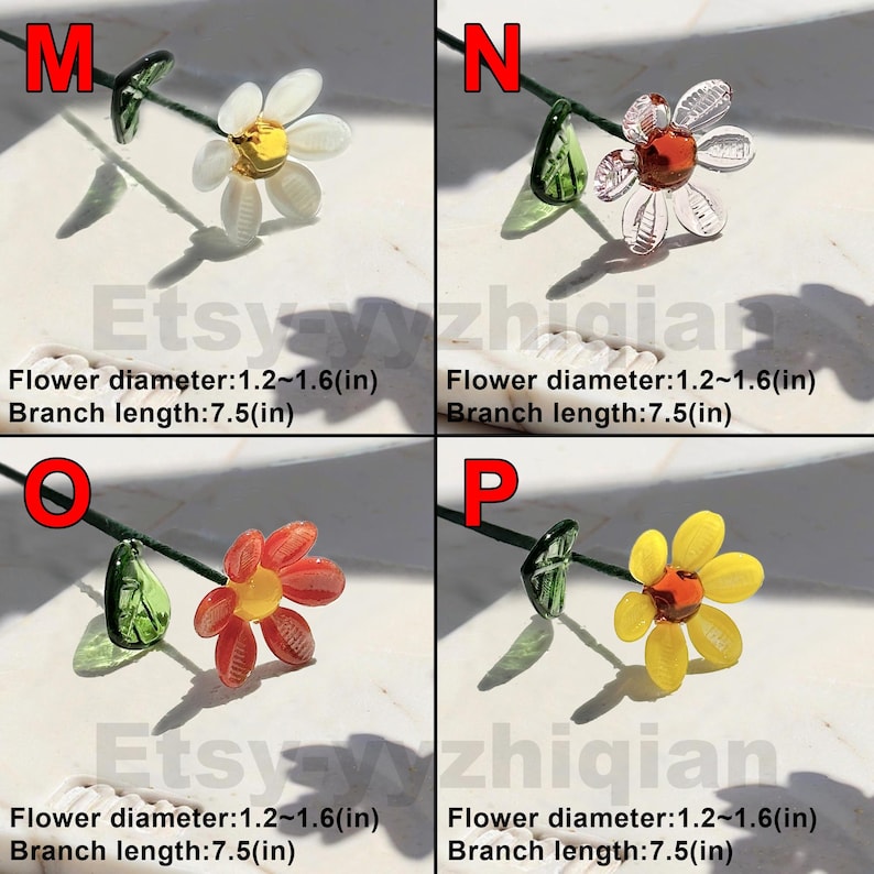 Glass Flower Bouquets,blown Glass Flowers,gifts for Mom,metal and Glass ...