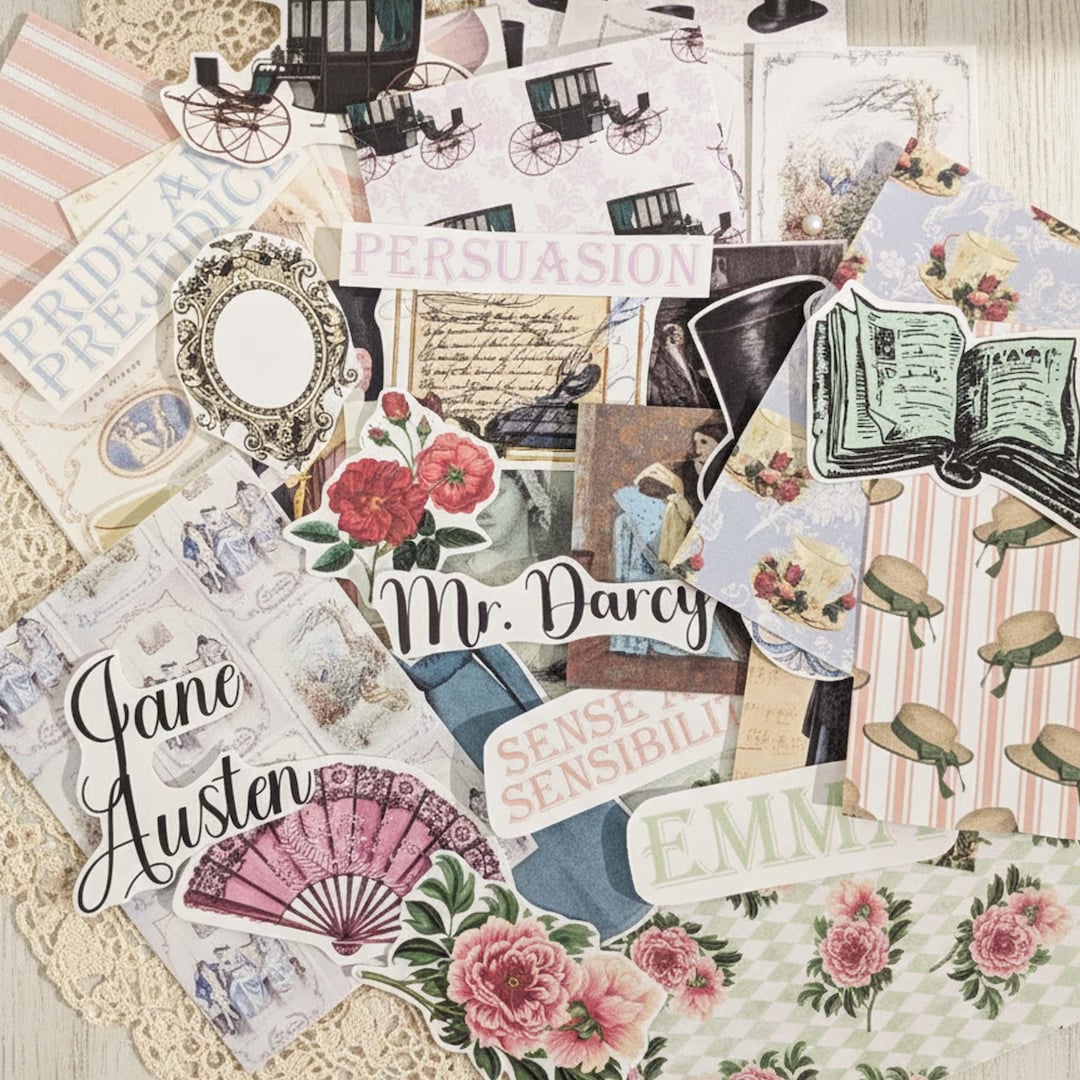 Jane Austen Collection: Vintage Style Pastel, Small Junk Journal ...