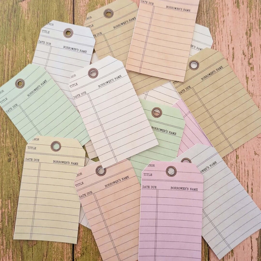 Vintage-style Library Card Gift Tags: Junk Journal Ephemera and Scraps ...