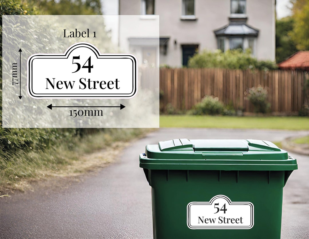 Personalised Wheelie Bin Numbers Recycling Bin Numbers Customised Bin ...