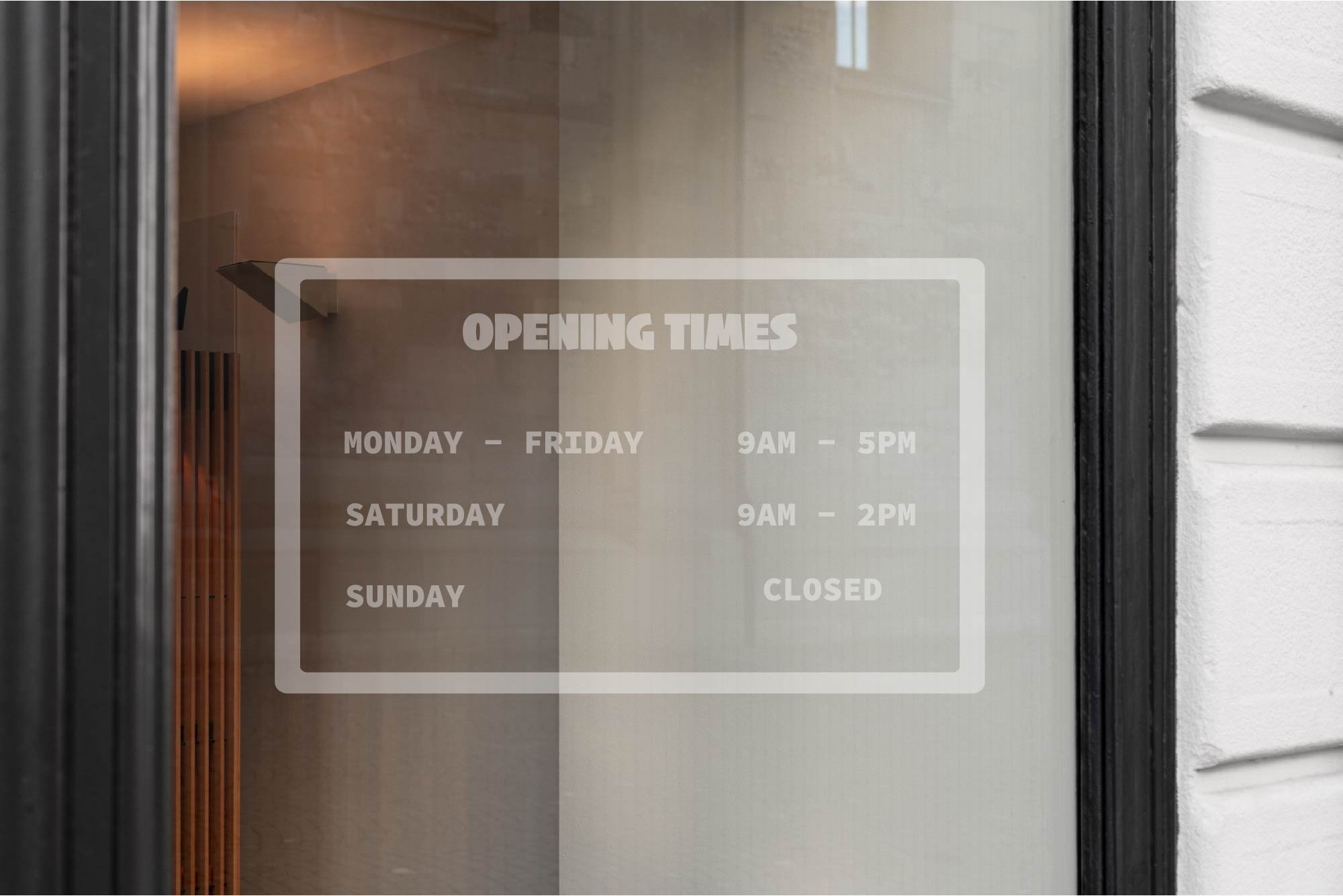 Opening Hours Window Sign Business Opening Time Vinyl Window Sign - Etsy