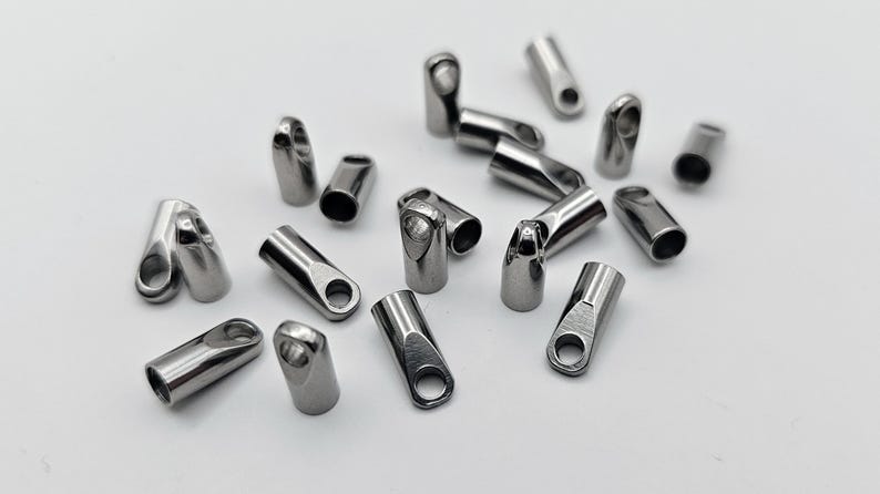 Heavy Duty Stainless Steel Cord/chain End Caps - 12mm X 5mm - 4mm Inner ...