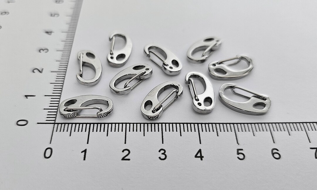 16mm Mini Stainless Steel Push Gate Clasp | Extra Strong Durable Spring ...