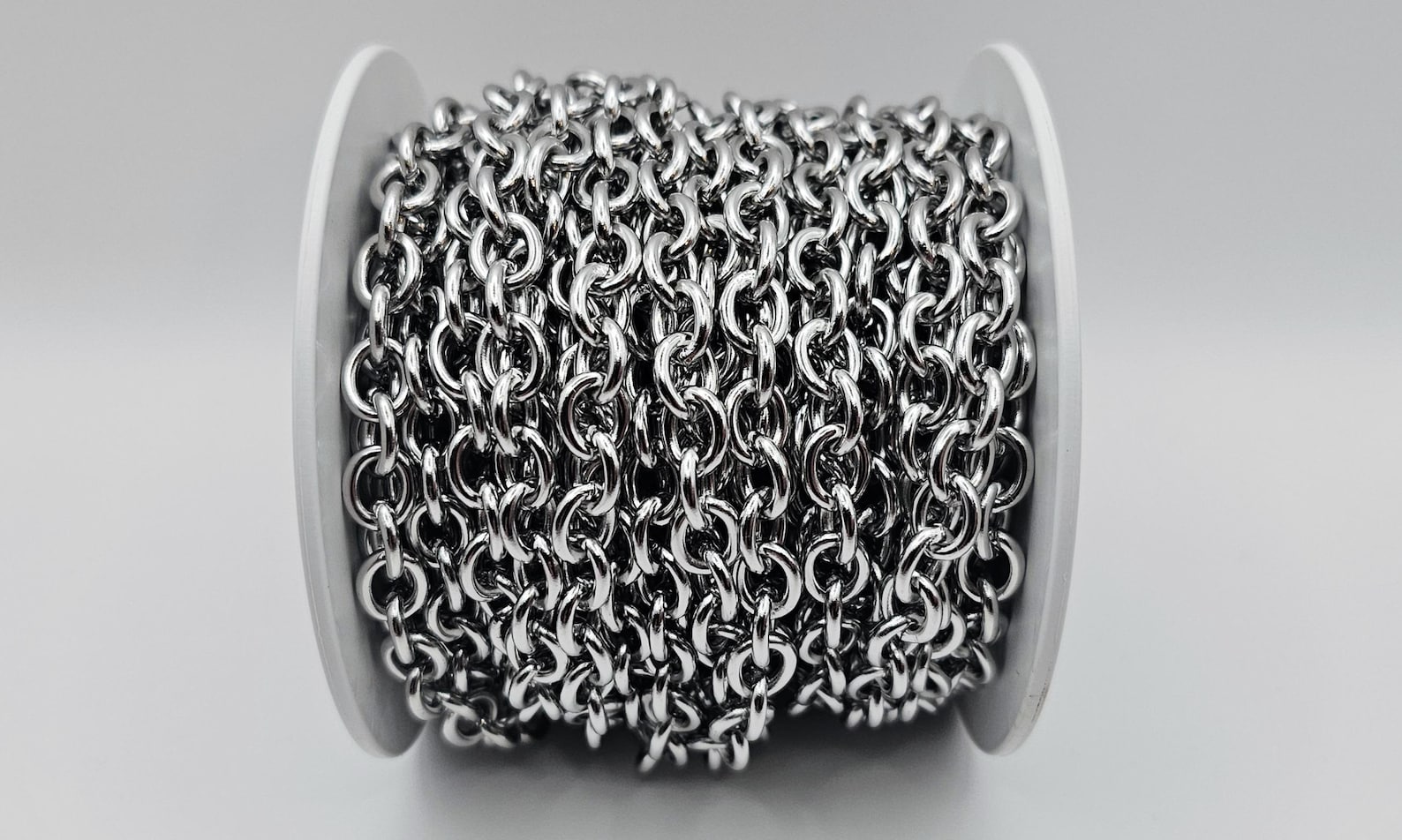 8mm Chunky Stainless Steel Oval Cable Chain - 10m Spool - Bulk Heavy ...