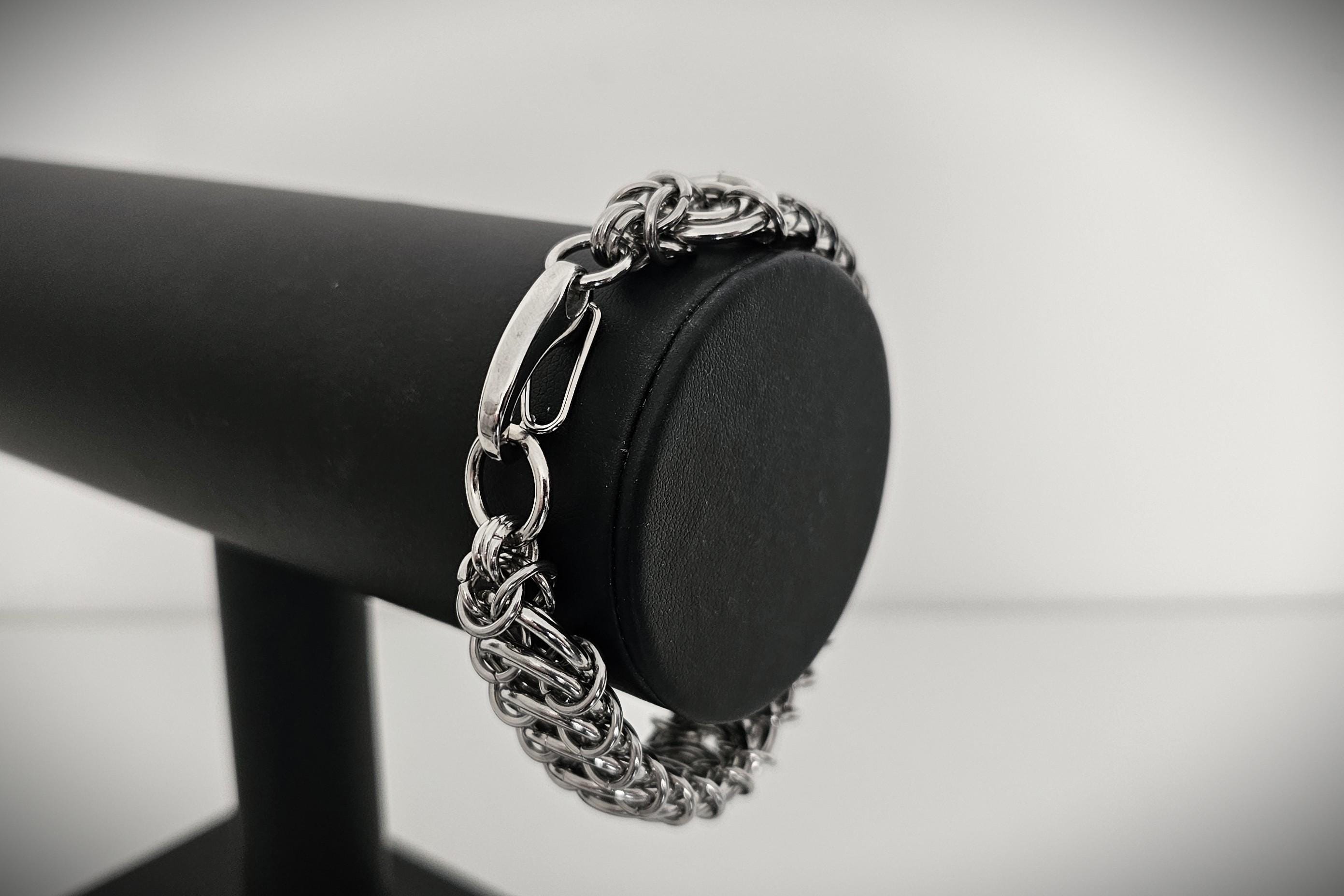 Chunky Stainless Steel Vertebrae Chainmail Bracelet - Snake Scale ...