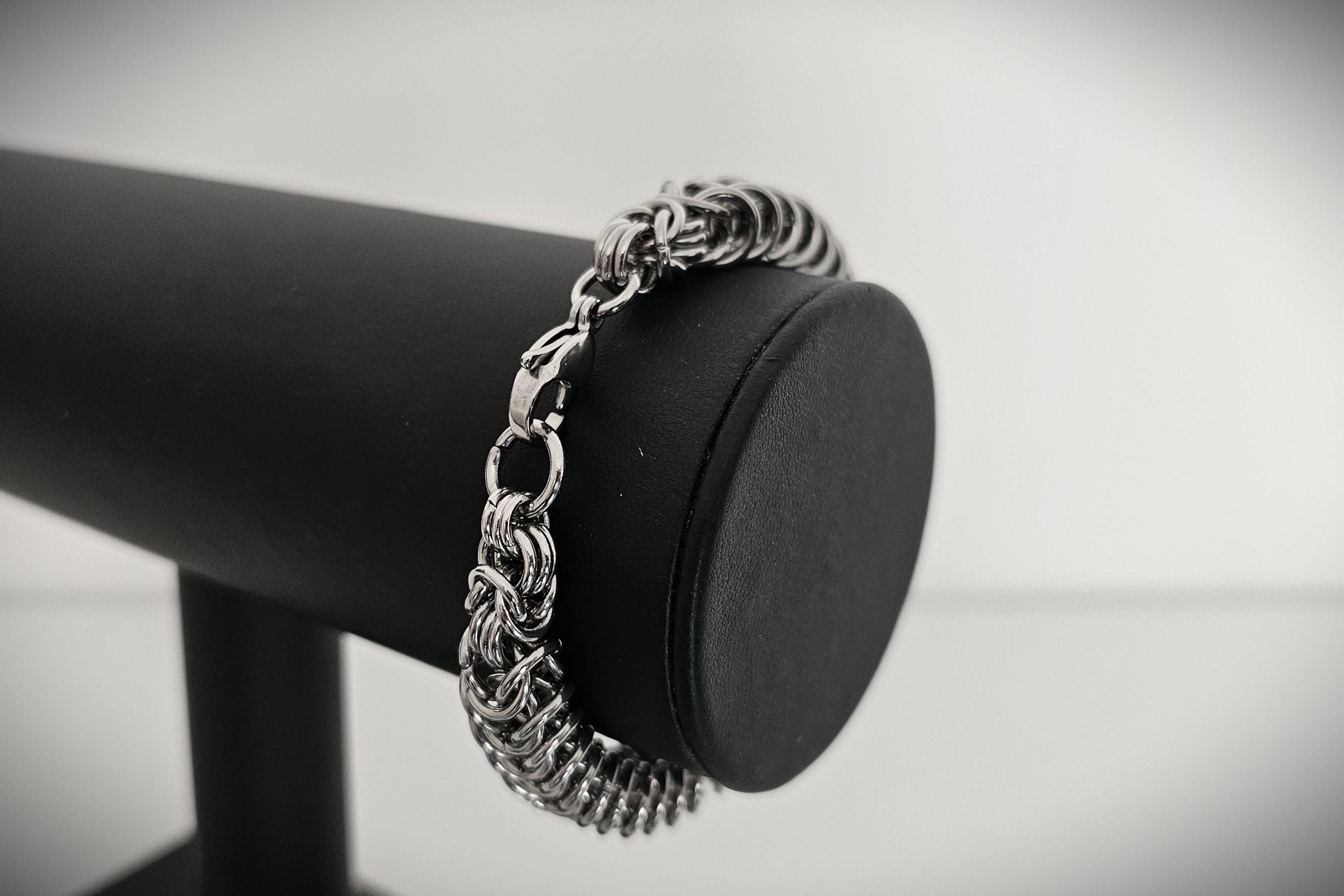 Stainless Steel Box Weave Chainmail Bracelet - Modern Gothic Punk Chain ...