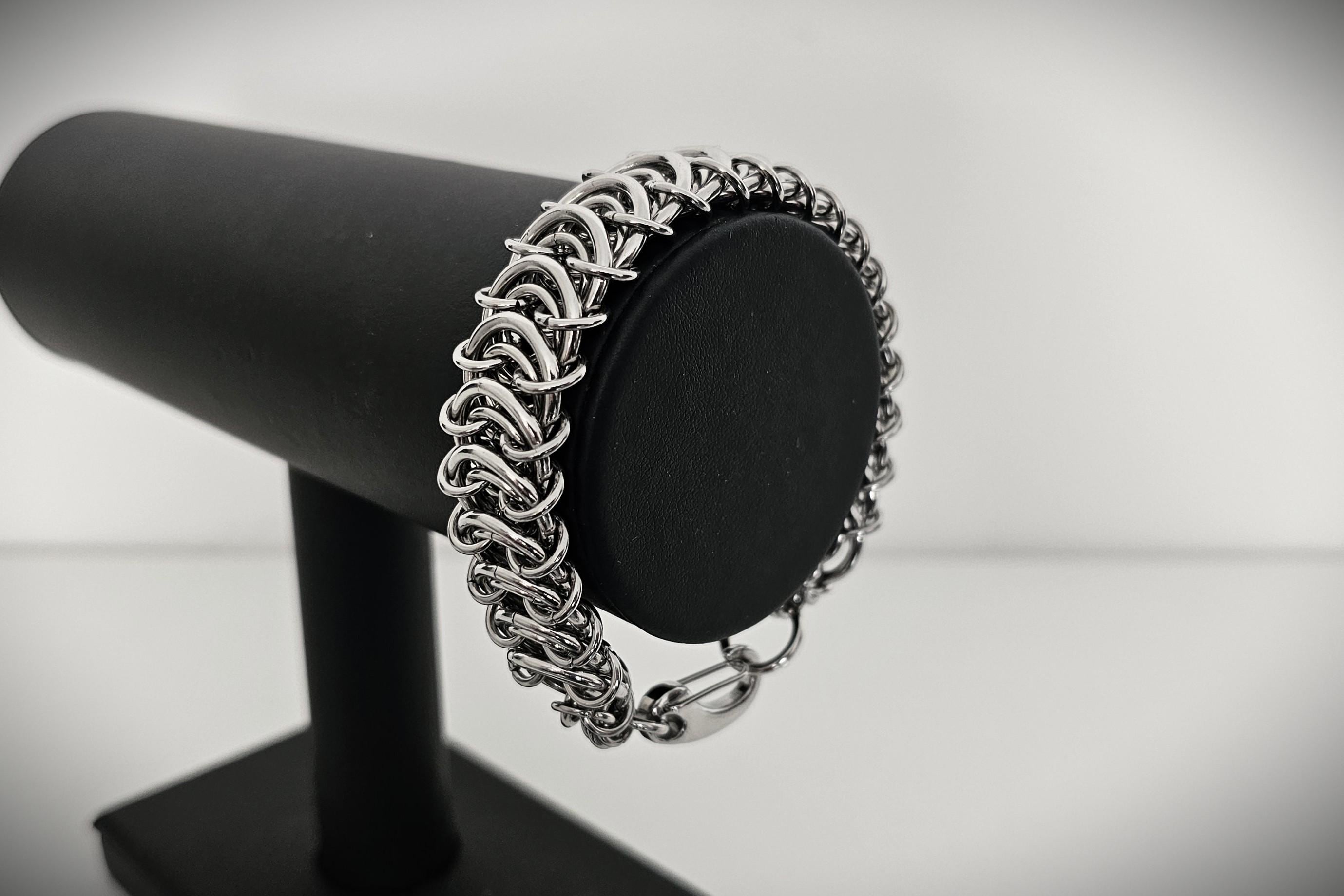 Chunky Stainless Steel Vertebrae Chainmail Bracelet - Snake Scale ...