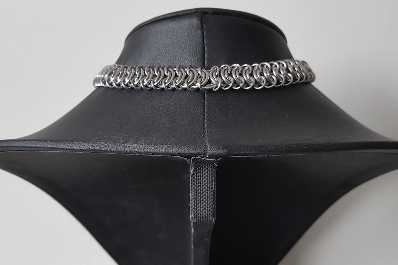 Vertebrae Chainmail Heart Lock Choker / Necklace Stainless - Etsy