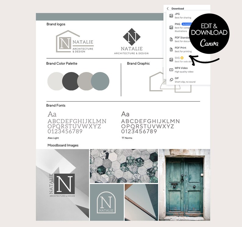 Editable Brand Board Editable Logos Business Branding Kit - Etsy