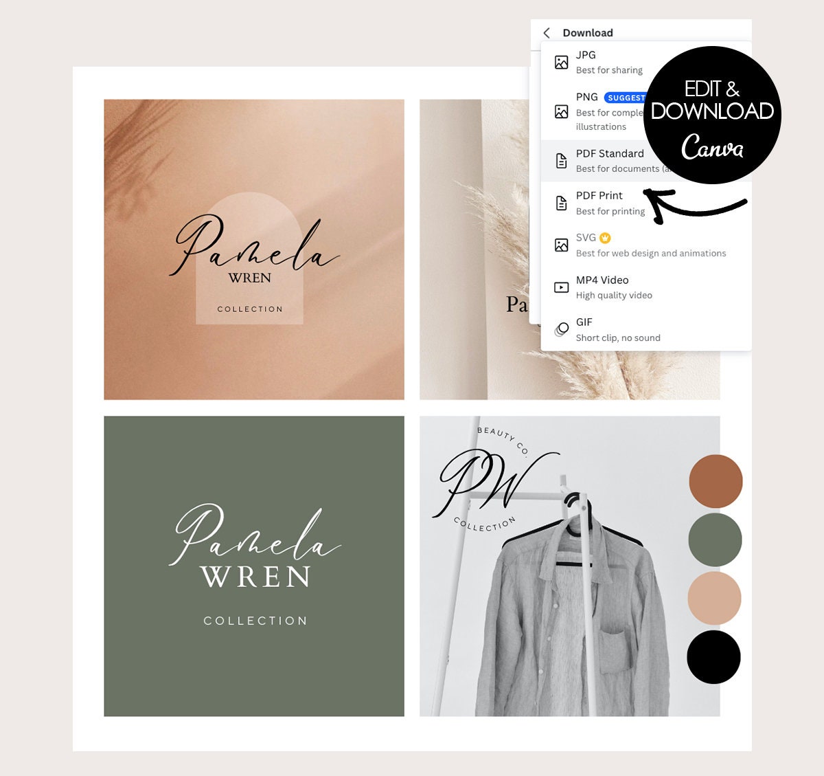 Editable Logo Premade Logo Kit Logo Design in Canva Logo - Etsy