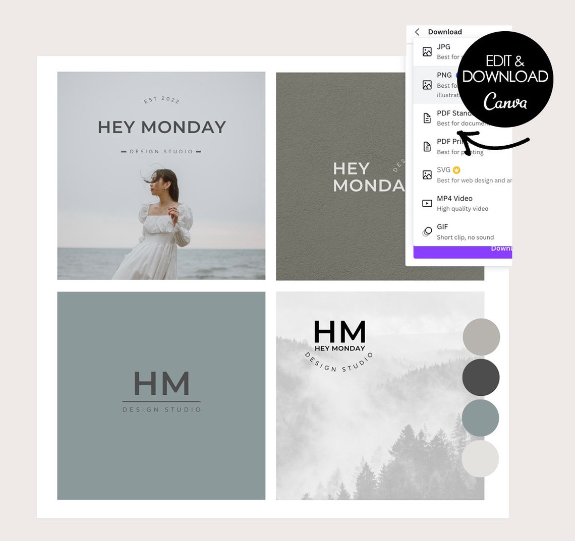 Editable Logo, Logo Design in Canva, Premade Logo Kit, Logo Template ...