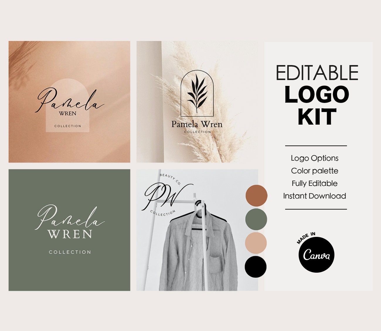 Editable Logo Premade Logo Kit Logo Design in Canva Logo - Etsy