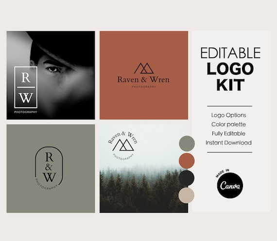 Editable Logo Modern Logo Premade Logo Kit DIY Logo Logo - Etsy