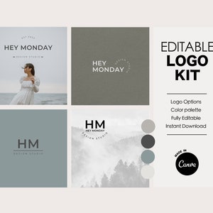 Editable Logo, Logo Design in Canva, Premade Logo Kit, Logo Template ...