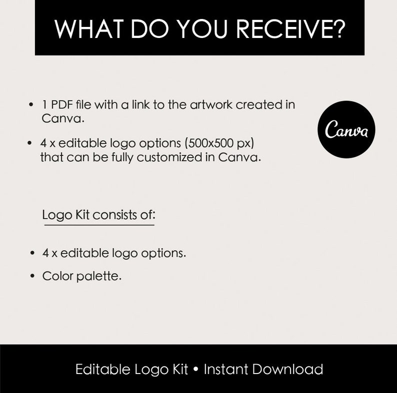Editable Logo Logo Design in Canva Premade Logo Kit Logo - Etsy
