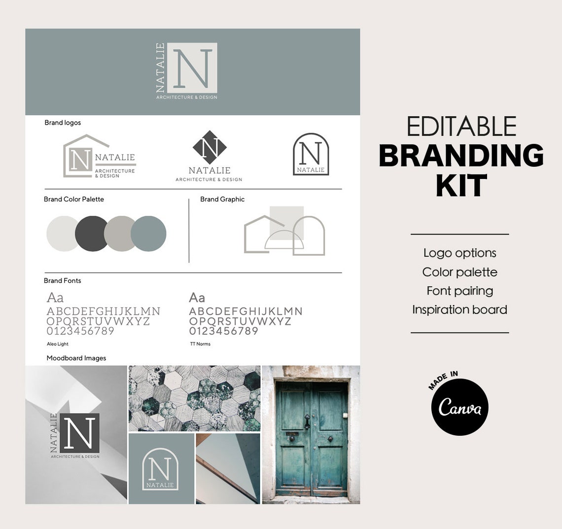 Editable Brand Board Editable Logos Business Branding Kit - Etsy