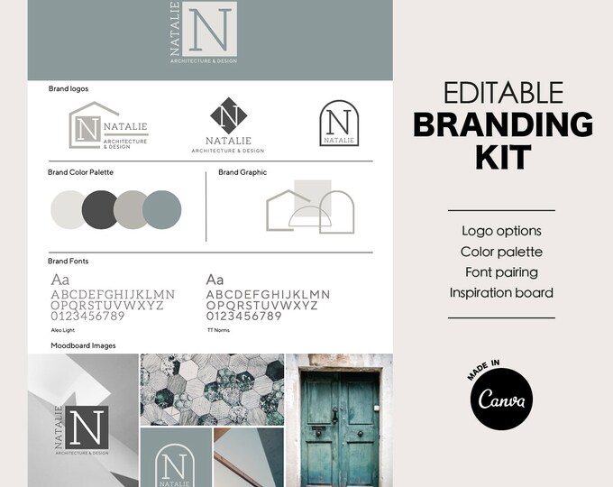 Editable Brand Board, Editable Logos, Business Branding Kit, Edit in ...