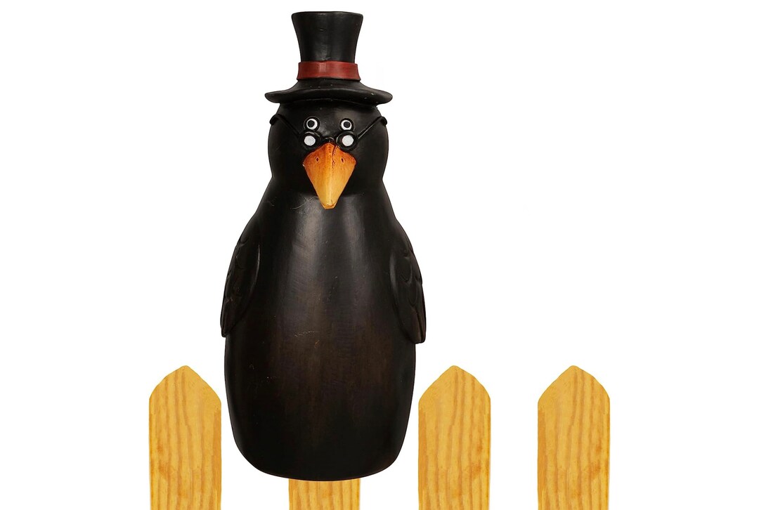 Zaunfigur Rabe Oliver Zaunhocker Metall Zaundeko Vorgarten Zaun Haus ...