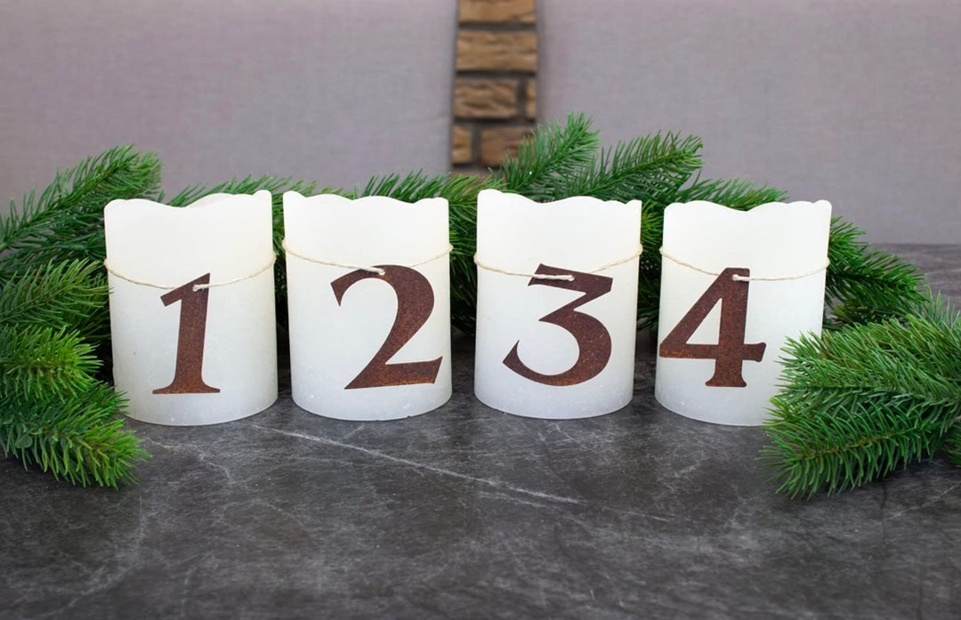 Advent Numbers 1234 Edelrost Advent Wreath Candle Holder Set of 4 - Etsy