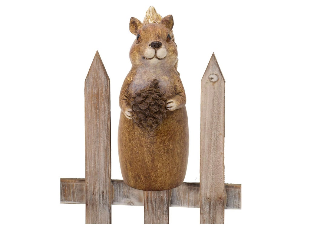 Fence Figure Squirrel Fence Stool Fence Decoration Autumn Decoration ...