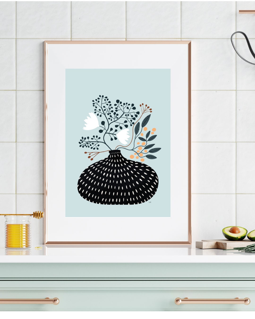 Flower Printable, Flower Poster, Flower Gallery Art, Retro Flower ...