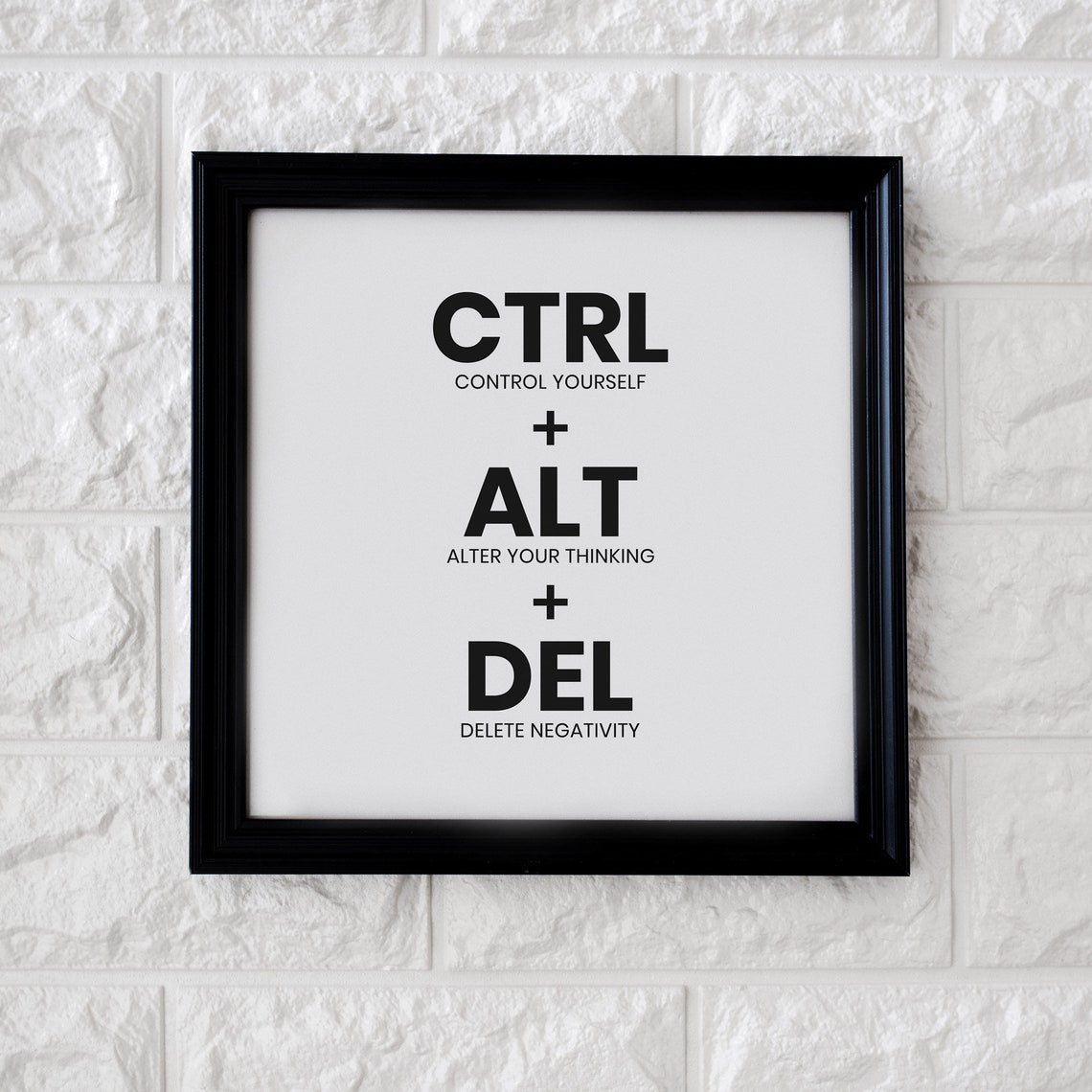 Ctrl Alt Del Sign Printable Wall Art | Motivational Minimalist ...