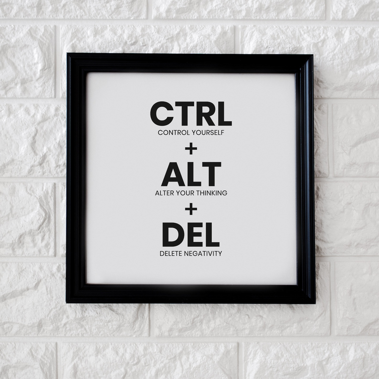 Ctrl Alt Del Sign Printable Wall Art | Motivational Minimalist ...