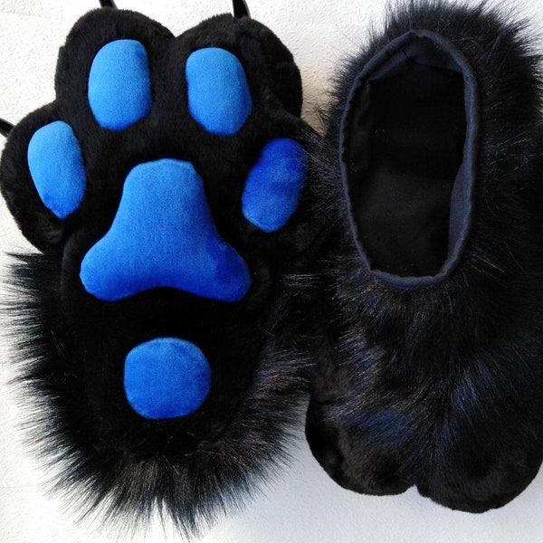 Furry Paws Feet Black - Etsy