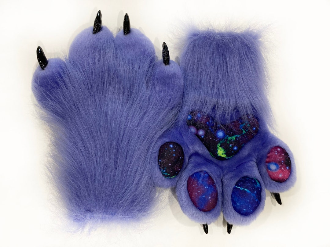 Purple Fur Paws With Claws Fursuit Hand Paws Cat Paws Furry Fursuit ...