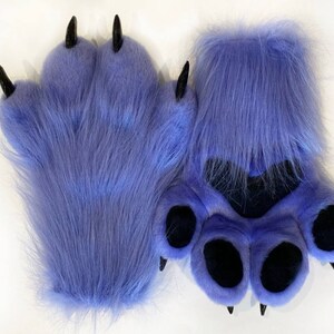 Purple Black Fur Paws With Claws Fursuit Hand Paws Cat Paws - Etsy