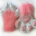 Pink White Fur Paws With Claws Fursuit Hand Paws Cat Paws - Etsy