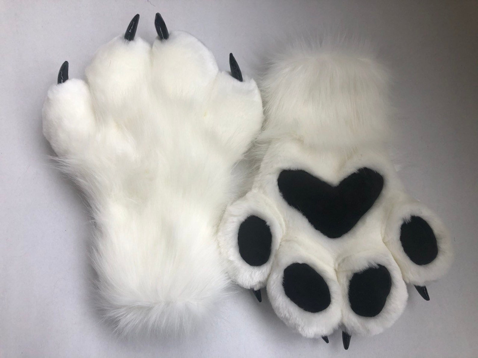 White Black Fur Paws With Claws Fursuit Hand Paws Cat Paws - Etsy