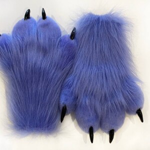 Purple Black Fur Paws With Claws Fursuit Hand Paws Cat Paws - Etsy