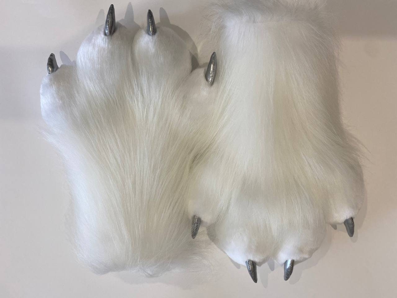 Gray White Fur Paws With Claws Fursuit Hand Paws Cat Paws - Etsy